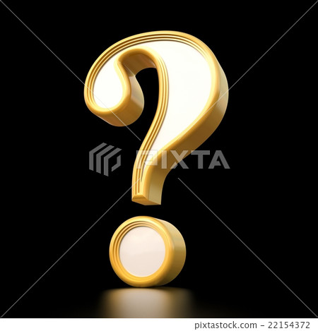 Gold question mark. Isolated on black background. - Stock Illustration ...