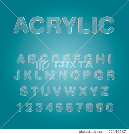 acrylic alphabets and numbers character icons - Stock Illustration ...