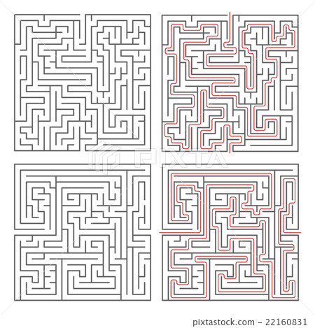 Two different mazes of medium complexity on white - Stock Illustration ...