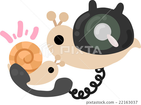 Cute snail and phone - Stock Illustration [22163037] - PIXTA