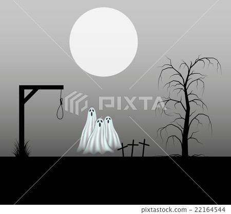 Spooky background with three ghosts - Stock Illustration [22164544] - PIXTA
