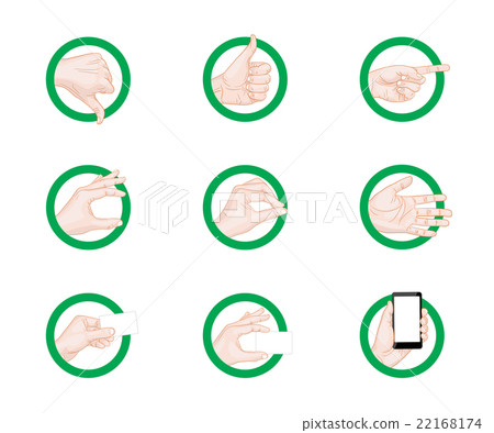 business hand gestures icons green - Stock Illustration [22168174] - PIXTA