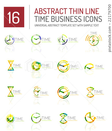 Geometric clock and time icon set - Stock Illustration [22179700] - PIXTA