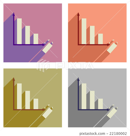 Concept of flat icons with long shadow economic - Stock Illustration ...