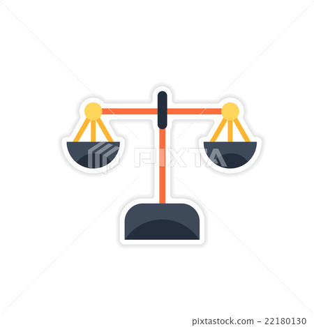 stylish sticker on paper scales on white - Stock Illustration [22180130 ...