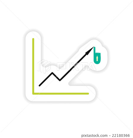 stylish sticker on paper Economic graph on a white - Stock Illustration ...