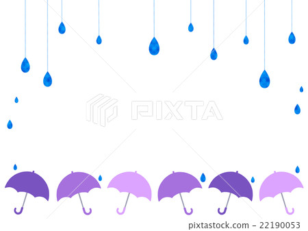 Purple umbrella and rain frame - Stock Illustration [22190053] - PIXTA