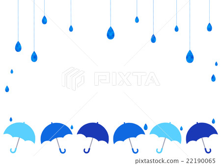 Blue and light blue umbrella and rain frame - Stock Illustration ...
