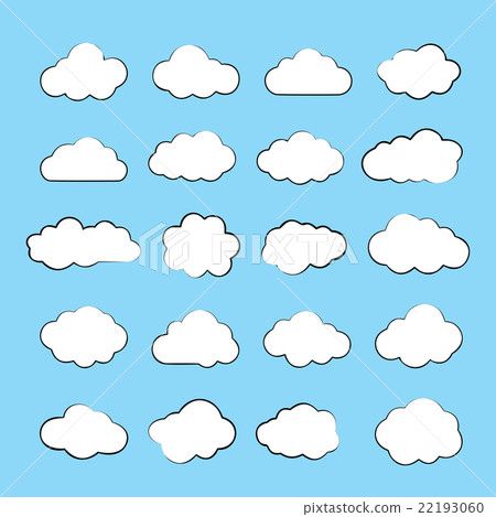Set of Flat Clouds Icons. Cloud Shapes collection. - Stock Illustration ...