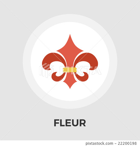 Fleur vector flat icon. Vintage Style.-插圖素材 [22200198] - PIXTA圖庫
