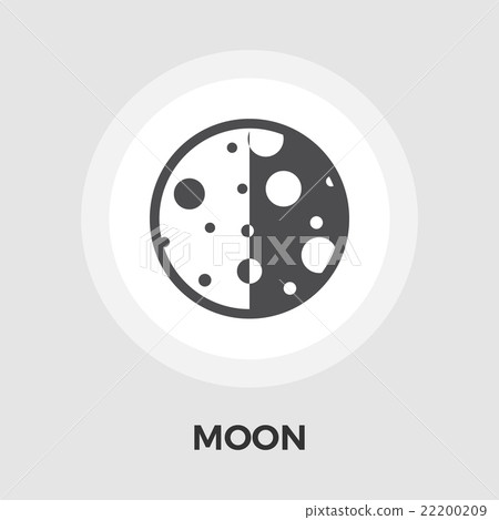 Moon flat icon-插圖素材 [22200209] - PIXTA圖庫