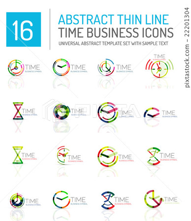 Geometric clock and time icon set - Stock Illustration [22201304] - PIXTA