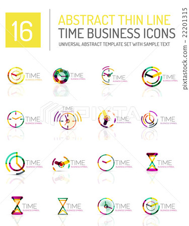 Geometric clock and time icon set - Stock Illustration [22201315] - PIXTA