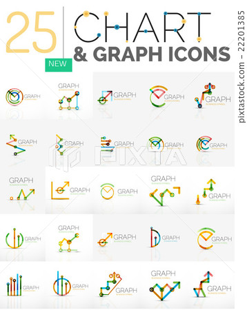 Collection of chart logos - Stock Illustration [22201385] - PIXTA