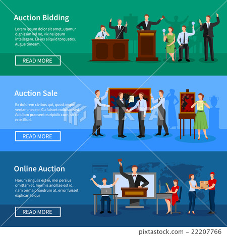 Auction People 3 Horizontal Banners.Set - Stock Illustration [22207766 ...