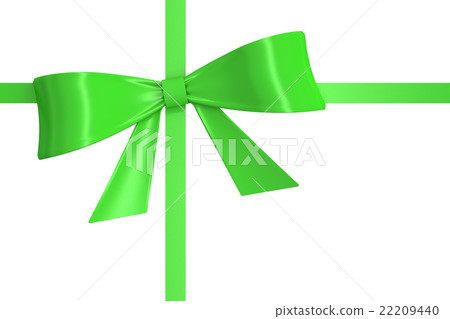 green ribbon with bow. 3D rendering - Stock Illustration [22209440] - PIXTA