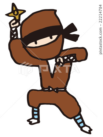 Brown ninja pose 3 - Stock Illustration [22214784] - PIXTA
