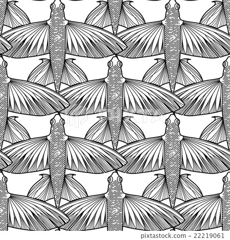 Graphic flying fish pattern - Stock Illustration [22219061] - PIXTA