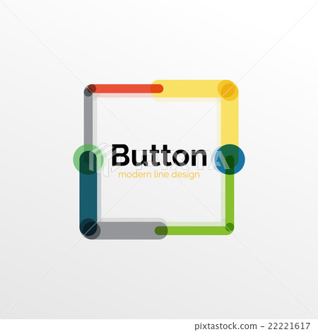 Thin line design geometric button, flat - Stock Illustration [22221617 ...
