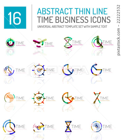 Geometric clock and time icon set - Stock Illustration [22222532] - PIXTA