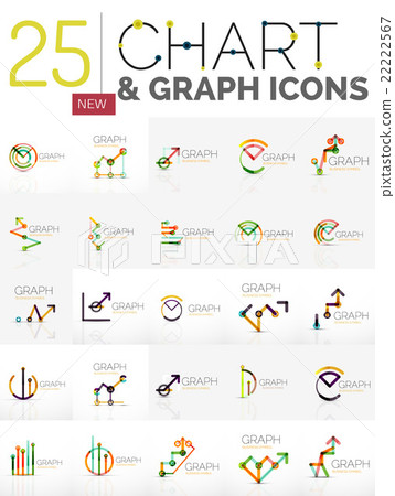 Collection of chart logos - Stock Illustration [22222567] - PIXTA