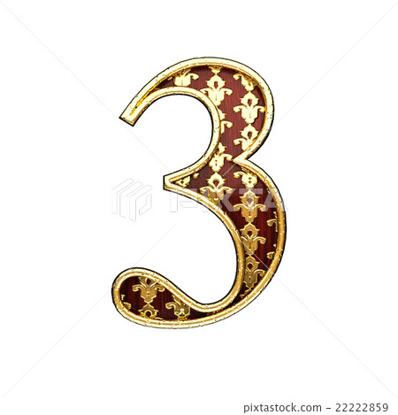 3 golden letter 3d illustration - Stock Illustration [22222859] - PIXTA