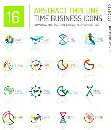 Geometric clock and time icon set - Stock Illustration [22224719] - PIXTA