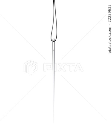 Silver needle hanging on a thread - Stock Illustration [22229632] - PIXTA