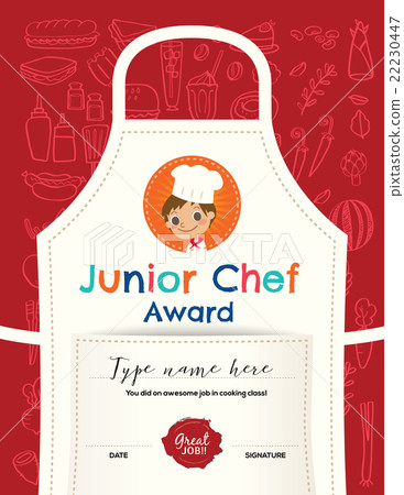 Kids Cooking class certificate design template - Stock Illustration ...