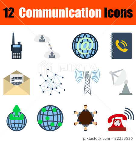 Flat design communication icon set - Stock Illustration [22233580] - PIXTA