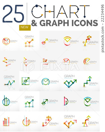 Collection of chart logos - Stock Illustration [22234496] - PIXTA