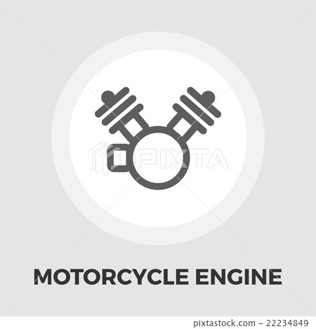 Motorcycle engine icon flat - Stock Illustration [22234849] - PIXTA