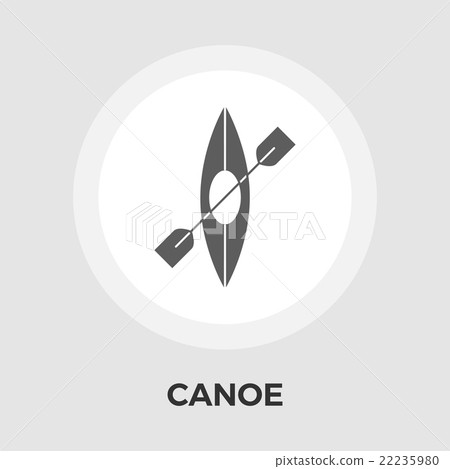 Canoe Vector Flat Icon - Stock Illustration [22235980] - PIXTA
