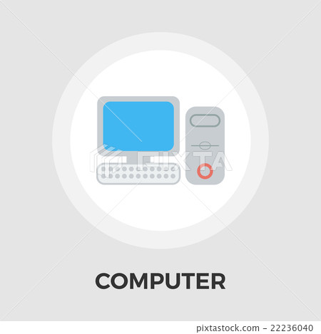 Computer Vector Flat Icon - Stock Illustration [22236040] - PIXTA