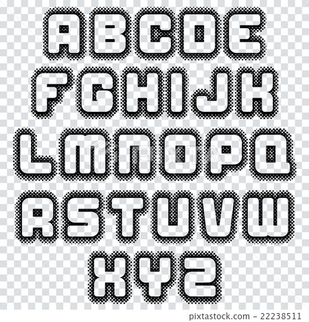 Vector Alphabet Transparent Letters Contour Shadow - Stock Illustration ...
