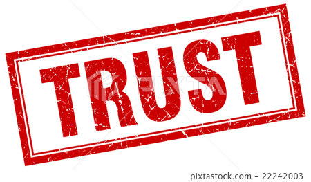 trust red grunge square stamp on white - Stock Illustration [22242003 ...