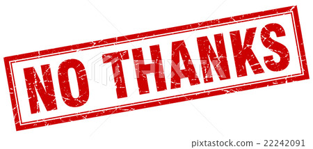 no thanks red grunge square stamp on white - Stock Illustration ...