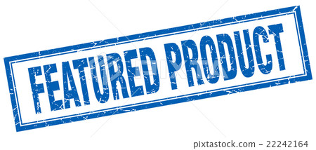 featured product blue grunge square stamp on white - Stock Illustration ...