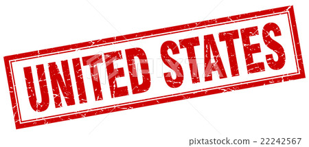 United States red square grunge stamp on white - Stock Illustration ...