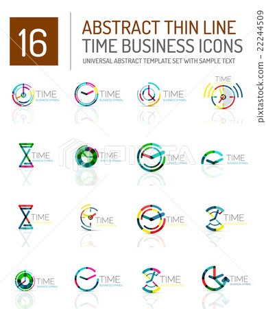 Geometric clock and time icon set - Stock Illustration [22244509] - PIXTA