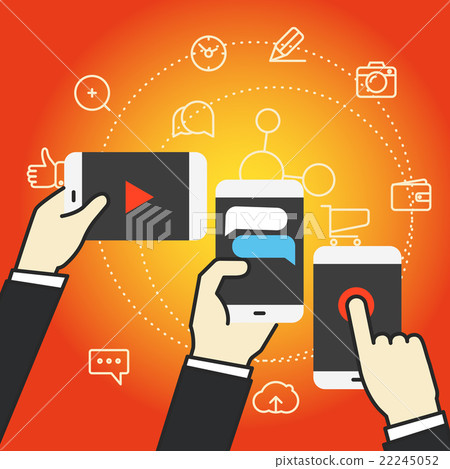 Digital entertainment illustration - Stock Illustration [22245052] - PIXTA