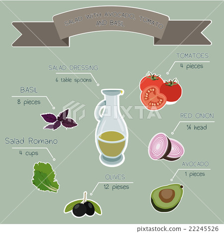 salad recipe vector infographics - Stock Illustration [22245526] - PIXTA