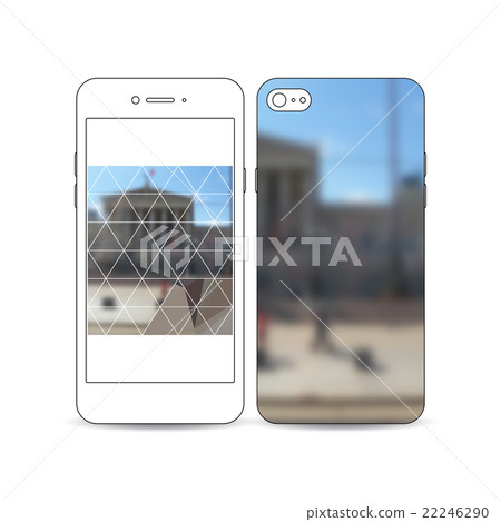 Mobile smartphone with an example of the screen - Stock Illustration ...