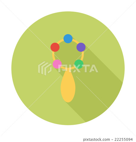 Rattle flat icon - Stock Illustration [22255094] - PIXTA