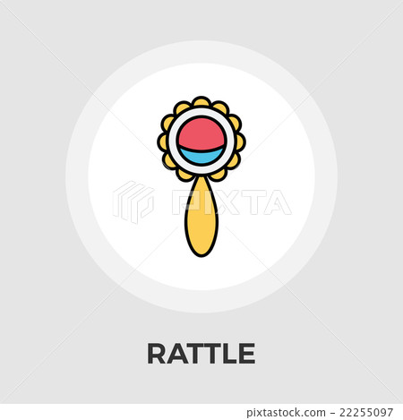 Rattle Flat Icon - Stock Illustration [22255097] - PIXTA