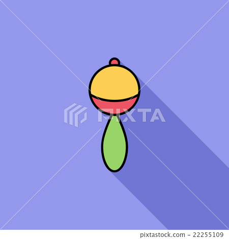Rattle flat icon - Stock Illustration [22255109] - PIXTA