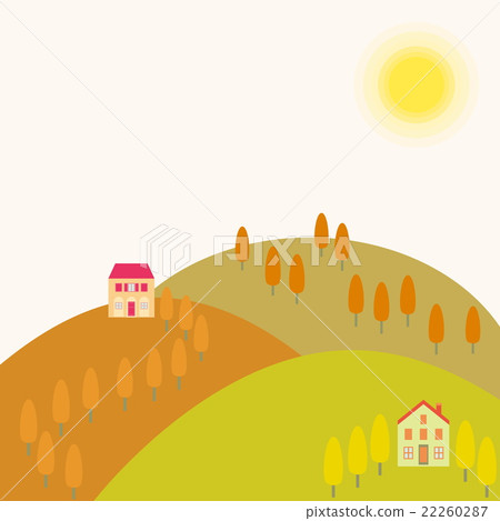 Autumn landscape Sun - Stock Illustration [22260287] - PIXTA