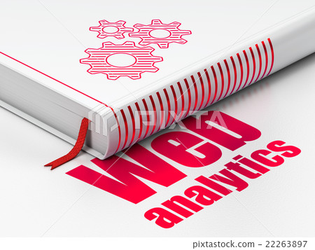 Web development concept: book Gears, Web Analytics - Stock Illustration ...