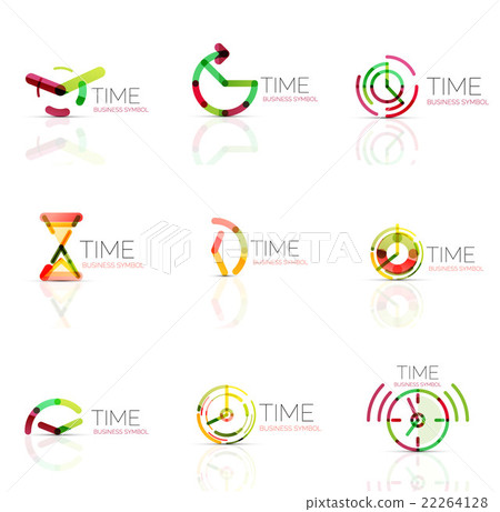 Geometric clock and time icon set - Stock Illustration [22264128] - PIXTA