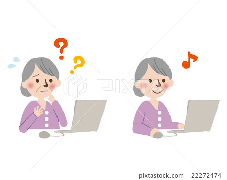 Elderly people using personal computers - Stock Illustration [22272474 ...